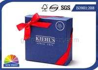 China Custom Logo Cardboard Paper Rigid Gift Box Ribbon Bowknot Decorated SGS Approval for sale