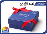 China Custom Logo Cardboard Paper Rigid Gift Box Ribbon Bowknot Decorated SGS Approval for sale