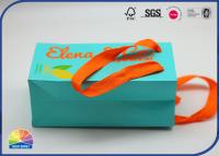 China Eco Friendly Pantone Print Green Paper Gift Shopping Bag With Orange Handle for sale