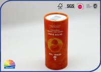 China Orange Special Paper Packaging Tube With Embossing God Hot Stamping Printing for sale