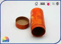 China Orange Special Paper Packaging Tube With Embossing God Hot Stamping Printing for sale