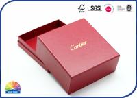 China Red Texture Paper Rigid Box Present Package Gold Foil Logo Stamping for sale