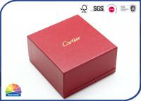 China Red Texture Paper Rigid Box Present Package Gold Foil Logo Stamping for sale