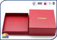 China Red Texture Paper Rigid Box Present Package Gold Foil Logo Stamping for sale