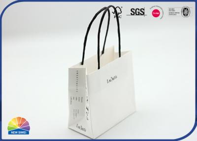 China Stand Up White Kraft Paper Gift Bag With Handles Jewelry Package for sale