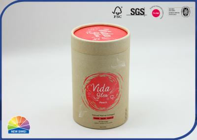 China Flat Bottom Cylinder Paper Packaging Tube Eco Friendly Food Grade For Protein Powder for sale