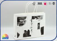 China White Matte Lamination 4C Print Paper Gift Bag With White Nylon Handles for sale