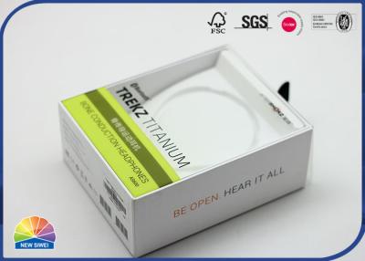 China PET Grey Paper Gift Box 4C Print With Customized Size Foam For Headphones for sale
