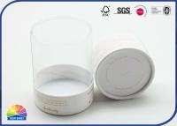 China Cylinder Printed Paper Lid Visible Plastic Tube Wedding Candies Package for sale