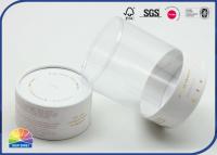 China Cylinder Printed Paper Lid Visible Plastic Tube Wedding Candies Package for sale