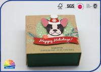 China Dog Green Paper Hinged Lid Gift Box Matte Lamination Pantone Color for sale