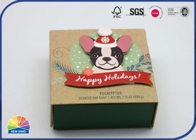 China Dog Green Paper Hinged Lid Gift Box Matte Lamination Pantone Color for sale