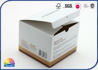 China Lock Bottom Folding Carton Box Gold Paper UV White Printed Embossed Logo for sale