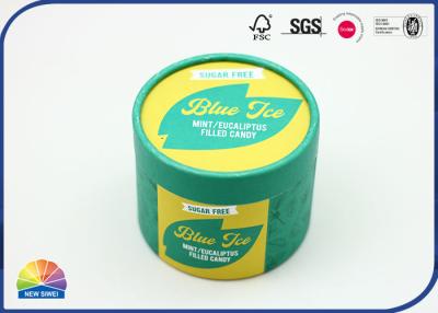 China Green Round Paper Packaging Tube Matte Lamination Candy Tube for sale