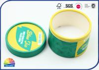 China Green Round Paper Packaging Tube Matte Lamination Candy Tube for sale