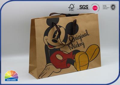 China 190gsm Kraft Paper Shopping Bags With Embossing UV Coating For Promotions Gifts for sale