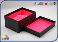 China Smooth PU Leather Finished Jewelry Paper Gift Box With Lids Recyclable Red Color for sale