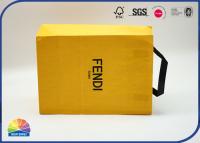 China 350g Orange Shopping Kraft Paper Gift Bags With Paper Handle Customized Logo for sale