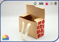 China Kraft Paper Gift Box Flowers With Silk Handle Customized Logo Matte Varnishing for sale