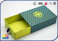 China 1200gsm Cardboard Printed Slide Drawer Box Package Ribbon Handle for sale