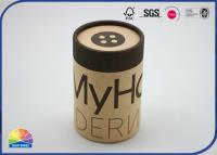 China Customized Black Logo Brown Kraft Paper Packaging Round Gift Box for sale