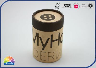 China Customized Black Logo Brown Kraft Paper Packaging Round Gift Box for sale