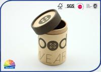 China Customized Black Logo Brown Kraft Paper Packaging Round Gift Box for sale