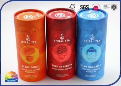 China Custom Colorful Printed Tea Paper Packaging Tube Matte Lamination for sale