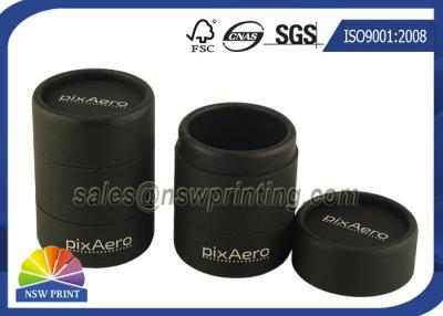 China Personalized 3 Pieces Black Rigid Paper Cans Packaging Fancy Cylinder Gift Boxes for sale