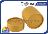 China No Printing Kraft Cardboard Tubes Packaging , Cylinder Round Kraft Paper Cans for sale