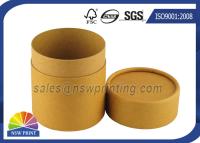 China No Printing Kraft Cardboard Tubes Packaging , Cylinder Round Kraft Paper Cans for sale