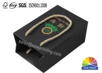 China Green Color Foil Hot Stamping Black Cardboard Durability Paper Bags OEM / ODM for sale