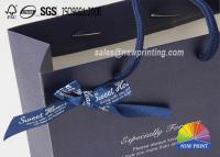 China Ribbon Decorated Custom Designed Paper Shopping Bags With Handles , Premium Printed for sale