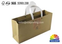 China Kraft Custom Paper Shopping Bags , Plastic Handle Eyelet Brown Craft Tea Gift Bags for sale
