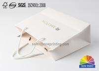 China High End Custom Hot Gold Stamping Embossing Logo White Shopping Paper Bag for sale