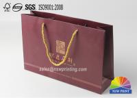 China Delicate Pantone Color Cotton Handle Silver Stamping Paper Bag for sale