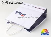 China 4 Color Printing Custom White Kraft Paper Bags For Garments , Paper Shopping Bags for sale