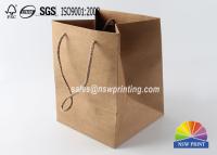 China CMYK Printing Brown Kraft Paper Bags Food Packaging Bag With Ribbon Handle for sale