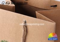 China CMYK Printing Brown Kraft Paper Bags Food Packaging Bag With Ribbon Handle for sale