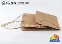 China CMYK Printing Brown Kraft Paper Bags Food Packaging Bag With Ribbon Handle for sale