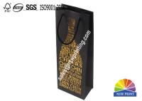China PP Rope Handle Black Cardboard Global Trade Wine Custom Paper Bag for sale