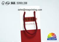 China Portable 250g Art Paper Wine Packaging Bags With Spot Color Printing for sale