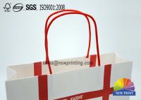 China Personalized Recyclable White Custom Paper Shopping Bags With Red Rope Handle​ for sale