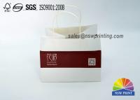 China Eco - Friendly 4C Printiing 150g White Kraft Papar Bags With Twisted Paper Handle for sale