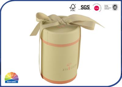 China Custom Round Paper Tube Packaging Cylinder Paper Box With Ribbon Bowknot for sale