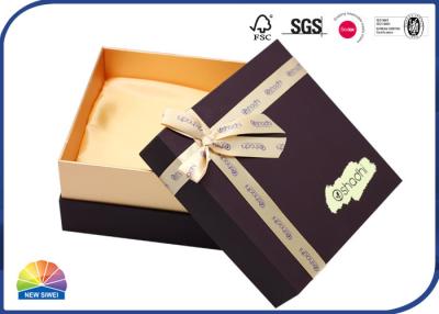 China Soft Touch Printed Ribbon Underwear Rigid Shoulder Box for sale