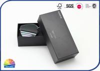 China Custom Embossing Logo Two-Piece Black Paper Box Pack Sunglasses for sale