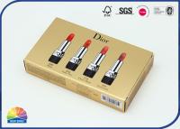 China Gold Cardboard Folding Box Printed Inside Plastic Tray For Lipstick for sale