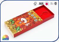 China Bookmarks Gift Drawer Packaging Paper Box EVA Foam With Flocking for sale
