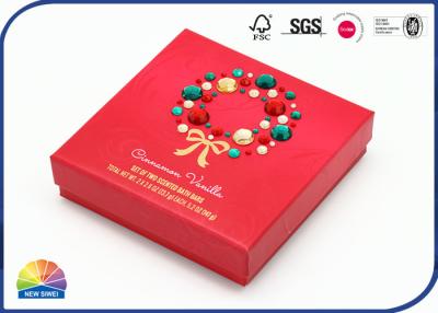 China Red 157gsm Coated Paper Gift Box With Acrylic Diamond Decorated for sale